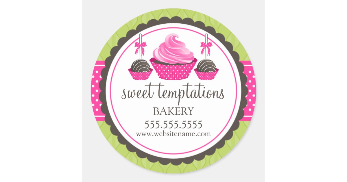 Gourmet Cupcake and Cake Pops Bakery Seals | Zazzle