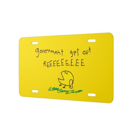 Government get out REE SNEKRIGHT Gadsden Flag License Plate | Zazzle
