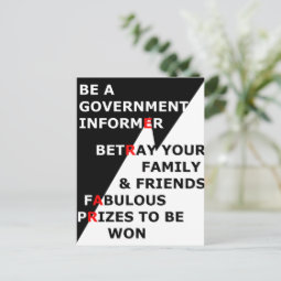 Government Informer Postcard | Zazzle