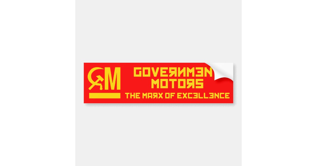 Government Motors Bumper Sticker | Zazzle