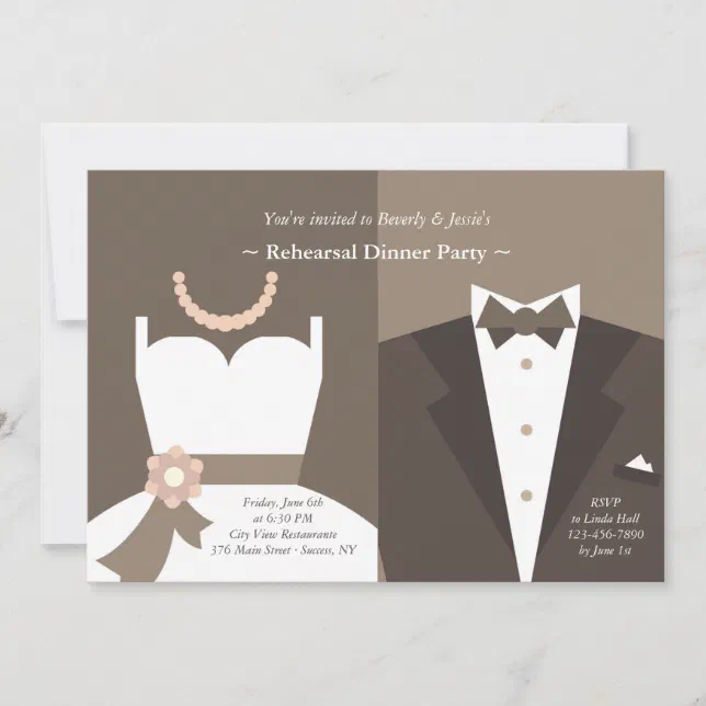 Gown and Tuxedo Invitation | Zazzle