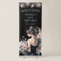 Gown Floral 18th Birthday Retractable Welcome Sign | Zazzle
