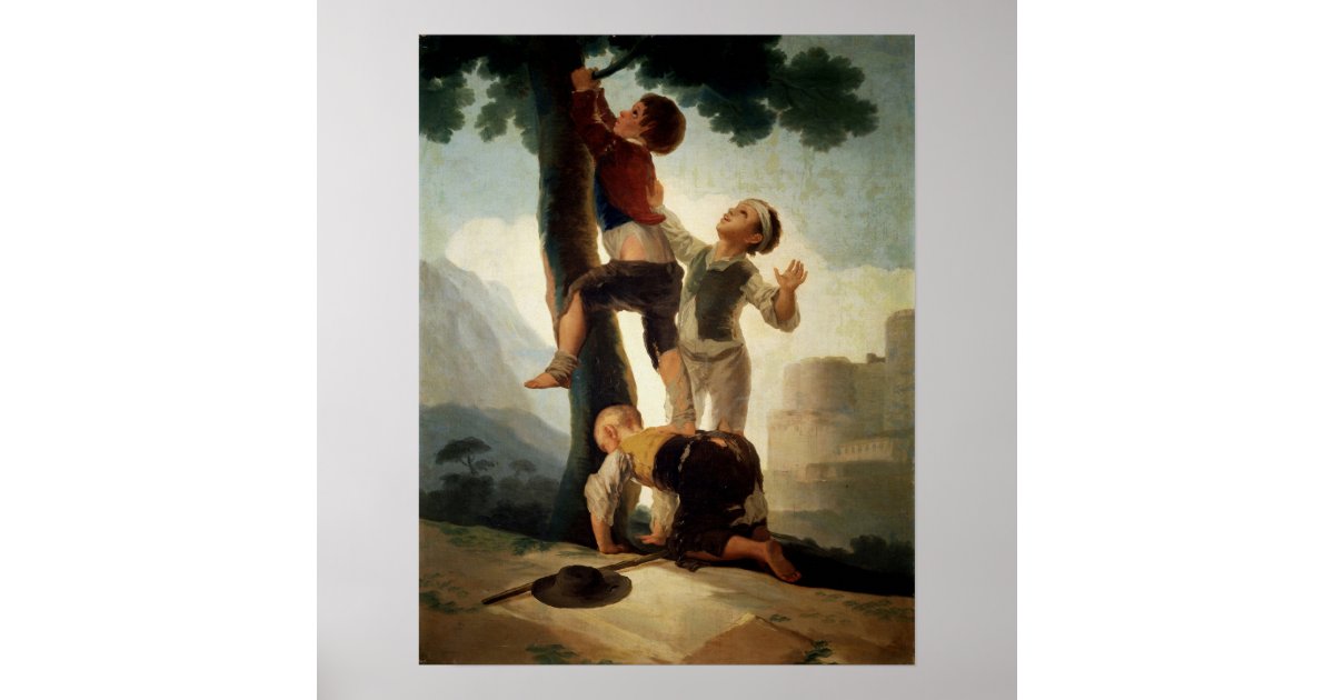 Goya - Boys Climbing Tree 1791 Poster | Zazzle