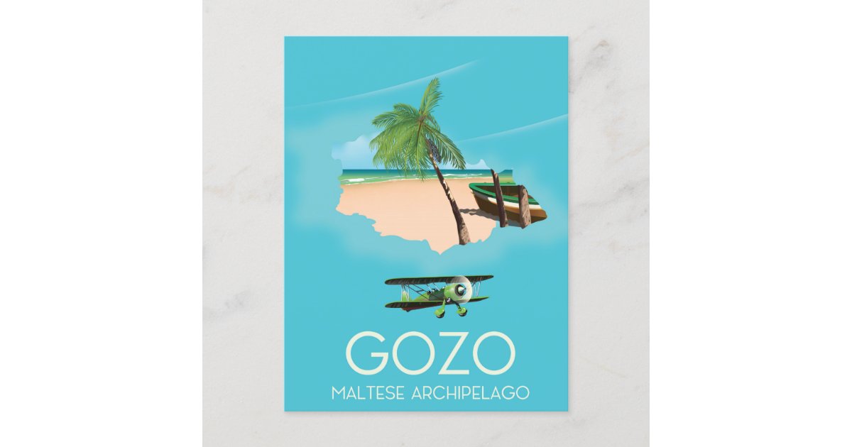 Gozo, Maltese archipelago Map Travel poster. Postcard | Zazzle