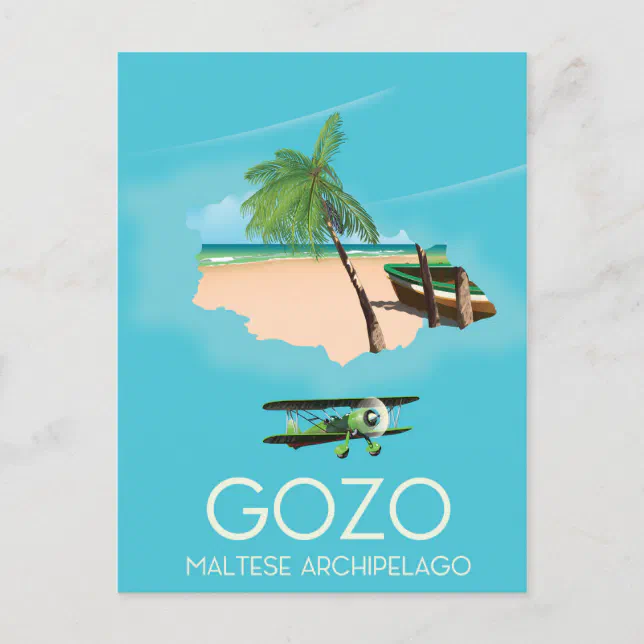 Gozo, Maltese archipelago Map Travel poster. Postcard | Zazzle
