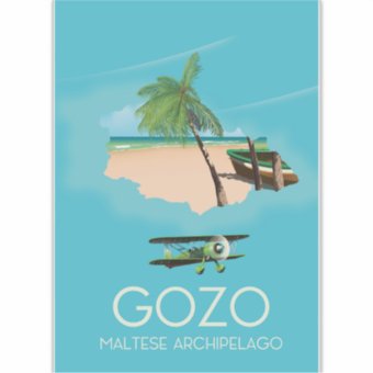 Gozo , Maltese archipelago Map Travel poster. Sticker | Zazzle