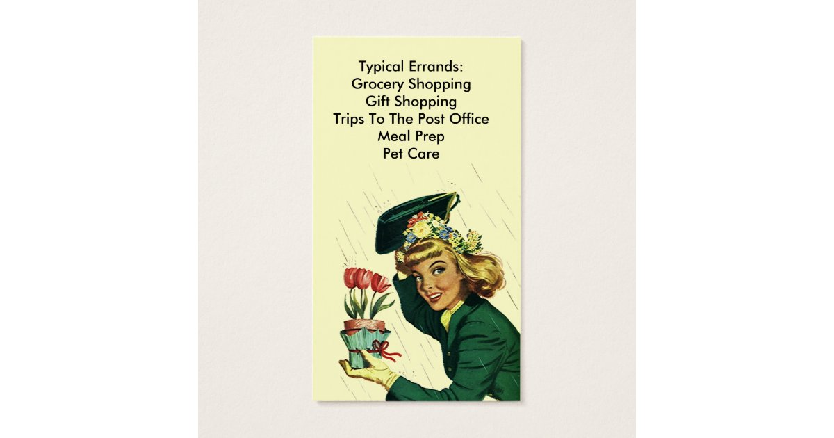 GR8 Retro Business Card Errand Running Services | Zazzle