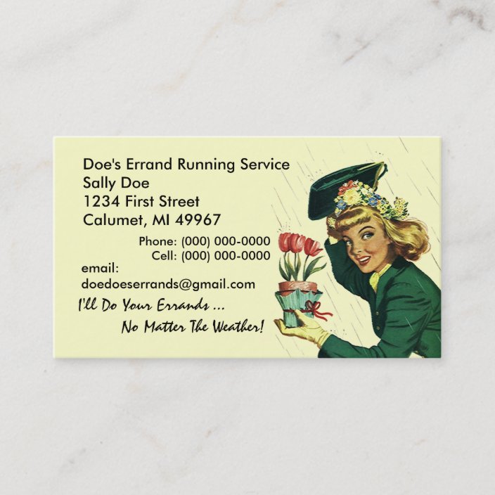 GR8 Retro Business Card Errand Running Services | Zazzle.com