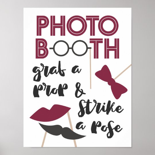 Grab a Prop Charming Photo Booth Poster | Zazzle.com