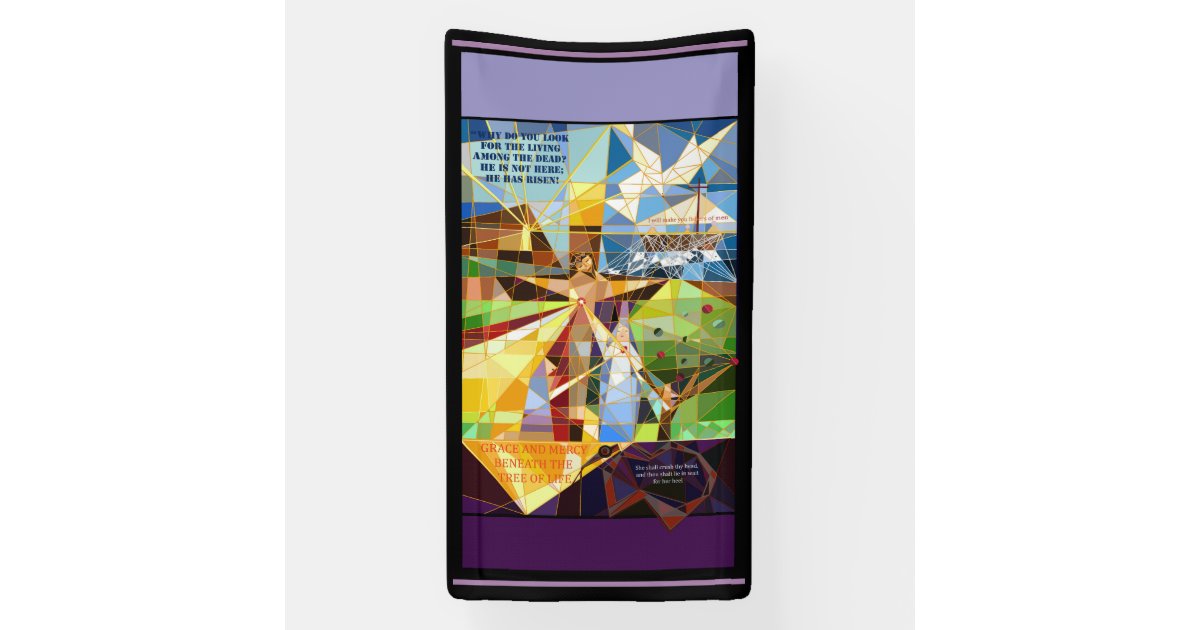 Grace and Mercy Tree of Life Christian art Banner | Zazzle