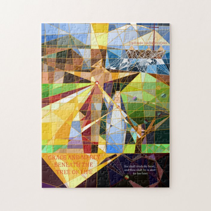 Grace and Mercy Tree of Life Christian art Jigsaw Puzzle | Zazzle.com