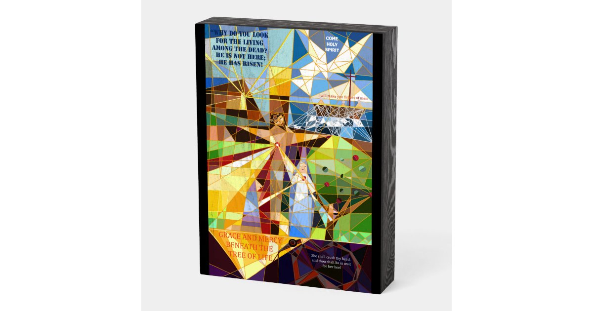 Grace and Mercy Tree of Life Christian art Wooden Box Sign | Zazzle