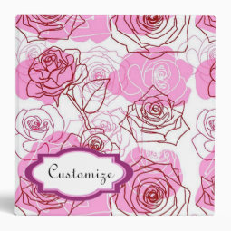 Grace & Appreciation Pink Roses Binder | Zazzle