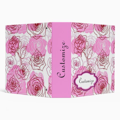 Grace & Appreciation Pink Roses Binder | Zazzle