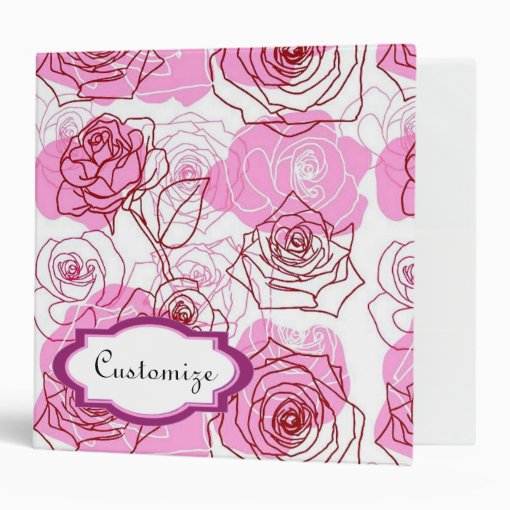 Grace & Appreciation Pink Roses Binder | Zazzle