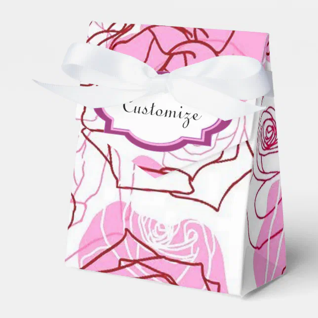 Grace & Appreciation Pink Roses Tent Favor Box | Zazzle