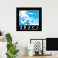 Grace, blue white ocean waves demotivational poster | Zazzle
