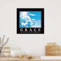 Grace, blue white ocean waves demotivational poster | Zazzle