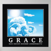 Grace, blue white ocean waves demotivational poster | Zazzle