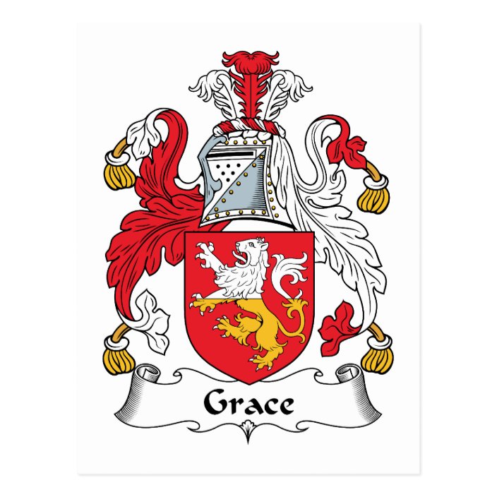 Grace Family Crest Postcard | Zazzle.com