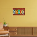 GRACE License Plate Lettering Name Sign Poster | Zazzle