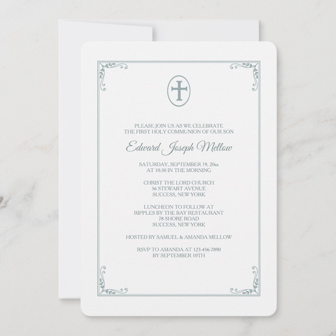 Graceful Frame Religious Invitation | Zazzle