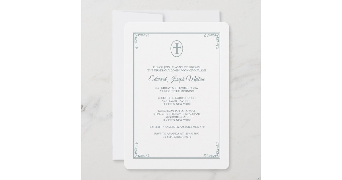 Graceful Frame Religious Invitation | Zazzle