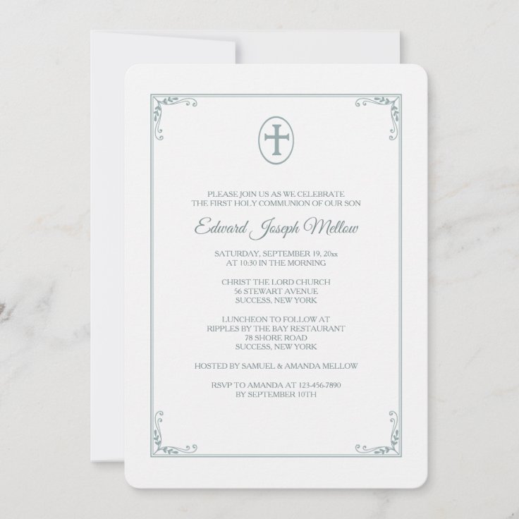 Graceful Frame Religious Invitation | Zazzle