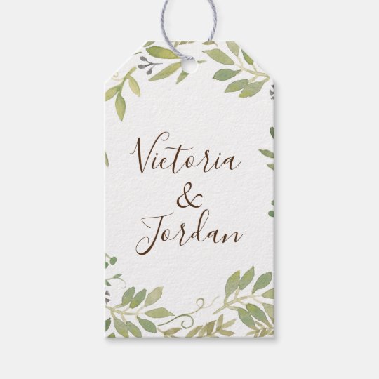 Graceful Greenery Gift Tag | Zazzle.com
