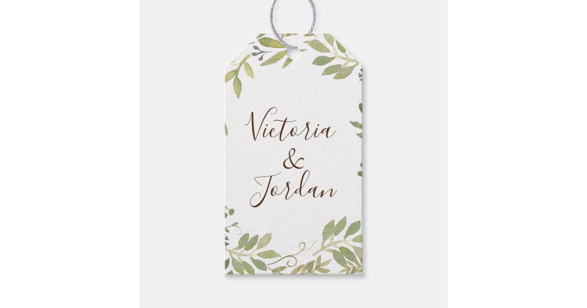Graceful Greenery Gift Tag | Zazzle