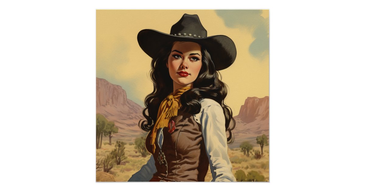 Graceful Rides of Romance: Wild West Whispers Poster | Zazzle