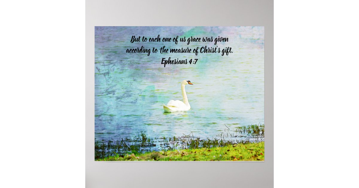 Graceful Swan and Bible Scripture Poster | Zazzle