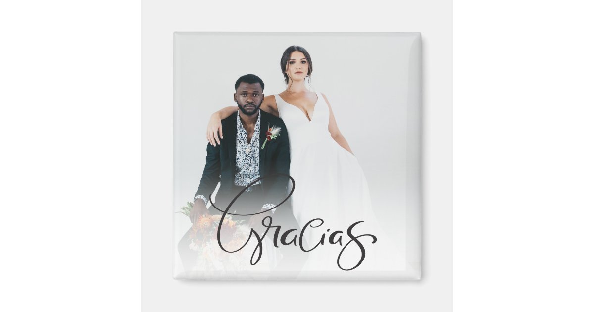 Gracias Photo Thank You Favor Magnet | Zazzle