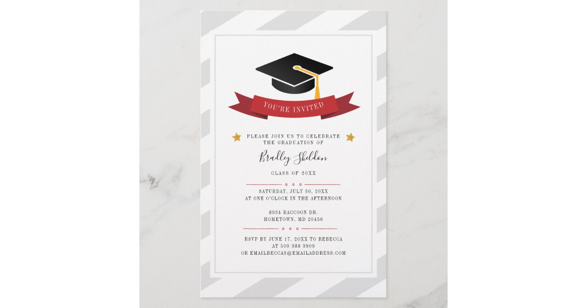 Grad 2022 Graduation Party Modern Invitation Card | Zazzle