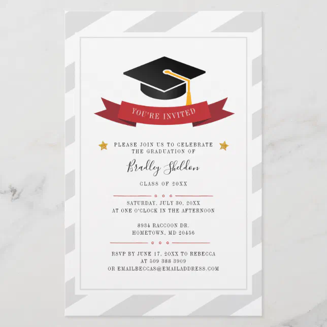 Grad 2022 Graduation Party Modern Invitation Card | Zazzle