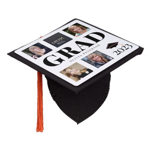 Grad 5 Photo Collage Class of 2023 Graduation Cap Topper | Zazzle