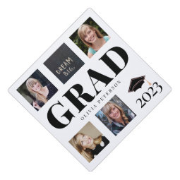 Grad 5 Photo Collage Class of 2023 Graduation Cap Topper | Zazzle
