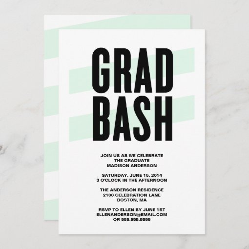 Grad Bash | Graduation Party Invitation | Zazzle