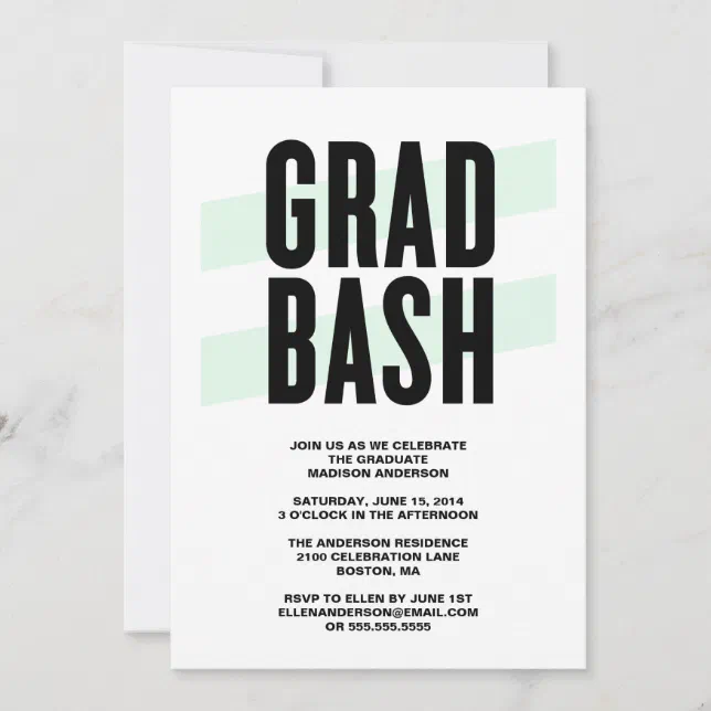 Grad Bash | Graduation Party Invitation | Zazzle