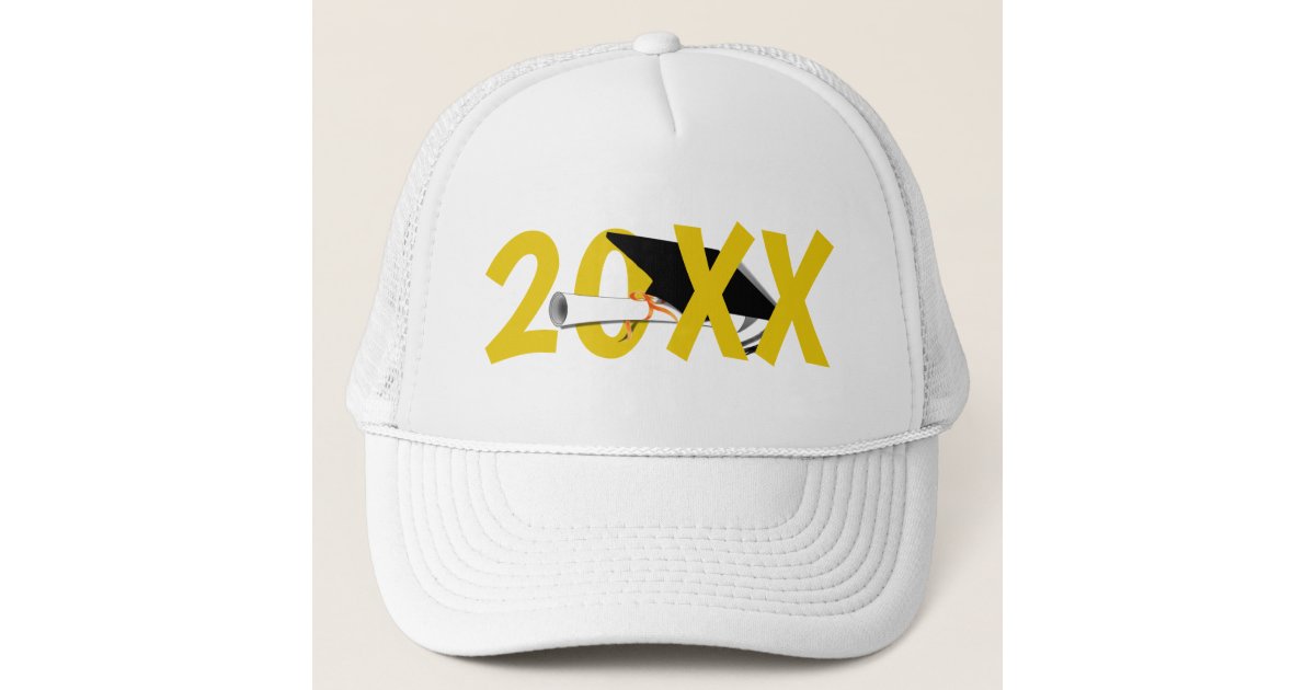 Grad Cap Diploma 20XX Graduation Trucker Hat | Zazzle