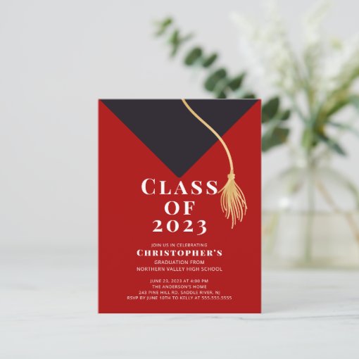 Grad Cap Graduation Party Invitation | Zazzle