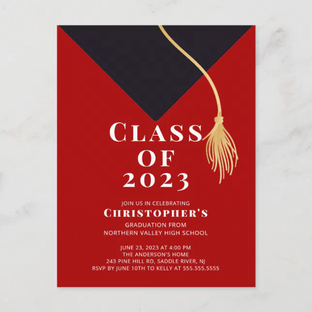 Grad Cap Graduation Party Invitation | Zazzle