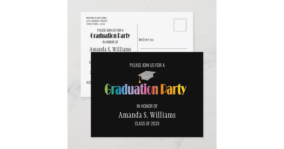 Grad Cap Graduation Party Invitation | Zazzle