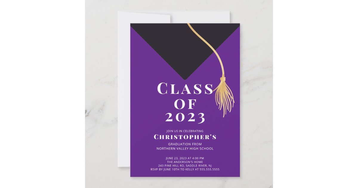 Grad Cap Graduation Party Invitation | Zazzle