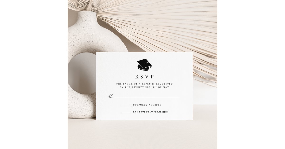 Grad Cap | Graduation Party RSVP Card | Zazzle