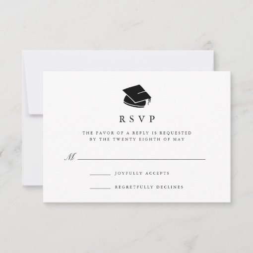Grad Cap | Graduation Party RSVP Card | Zazzle