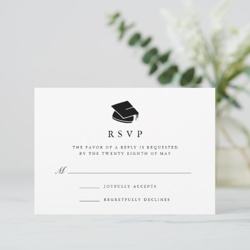 Grad Cap | Graduation Party RSVP Card | Zazzle