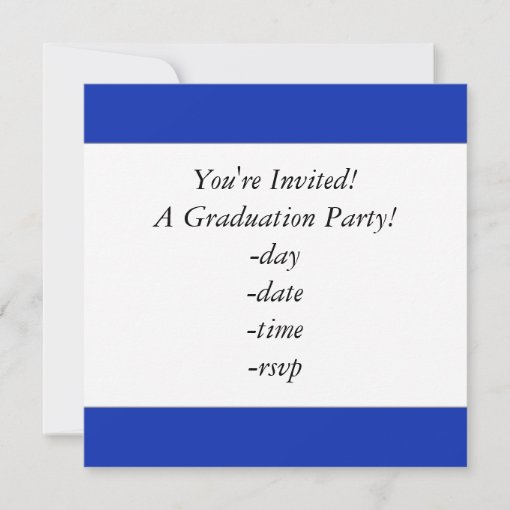 Grad Cap Tilt w/ School Colors Blue And Gold Invitation | Zazzle