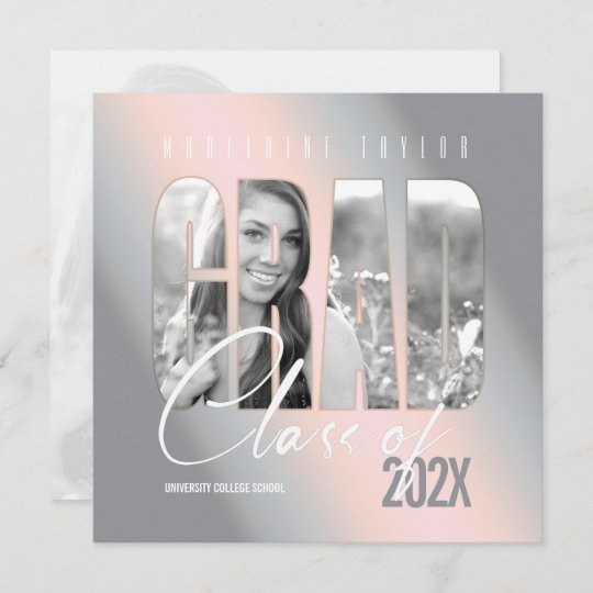 Grad Cutout Photo Gradient Blush ID898 Invitation | Zazzle.com