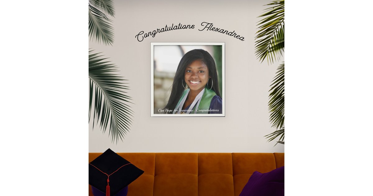 Grad Graduate Graduation Congratulations Peel And Stick Photo Tile | Zazzle
